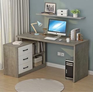 L-Shaped Desk🌟🌟Wooden Study Table/Writing Table/Student Table/Desk ...