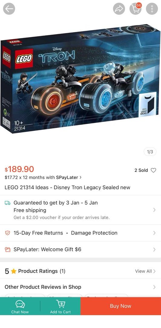 LEGO Ideas 21314 TRON: Legacy Light Cycle Set, Hobbies & Toys, Toys ...