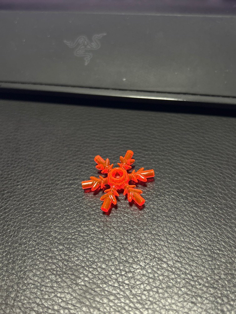 Lego Trans neon orange rock 4x4 crystal, ice snowflake (1 piece ...