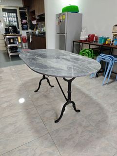 Restaurant equipment (19) Square Marble Top Table with Cast Iron Base ...