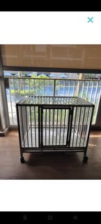 Stainless Steel Dog Crate with Wheels, Pet Supplies, Homes & Other Pet ...
