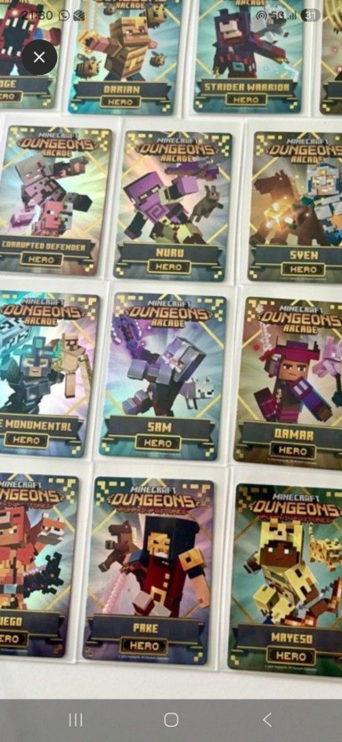 Minecraft Dungeons Arcade Hero Trading Cards, Hobbies & Toys, Toys ...