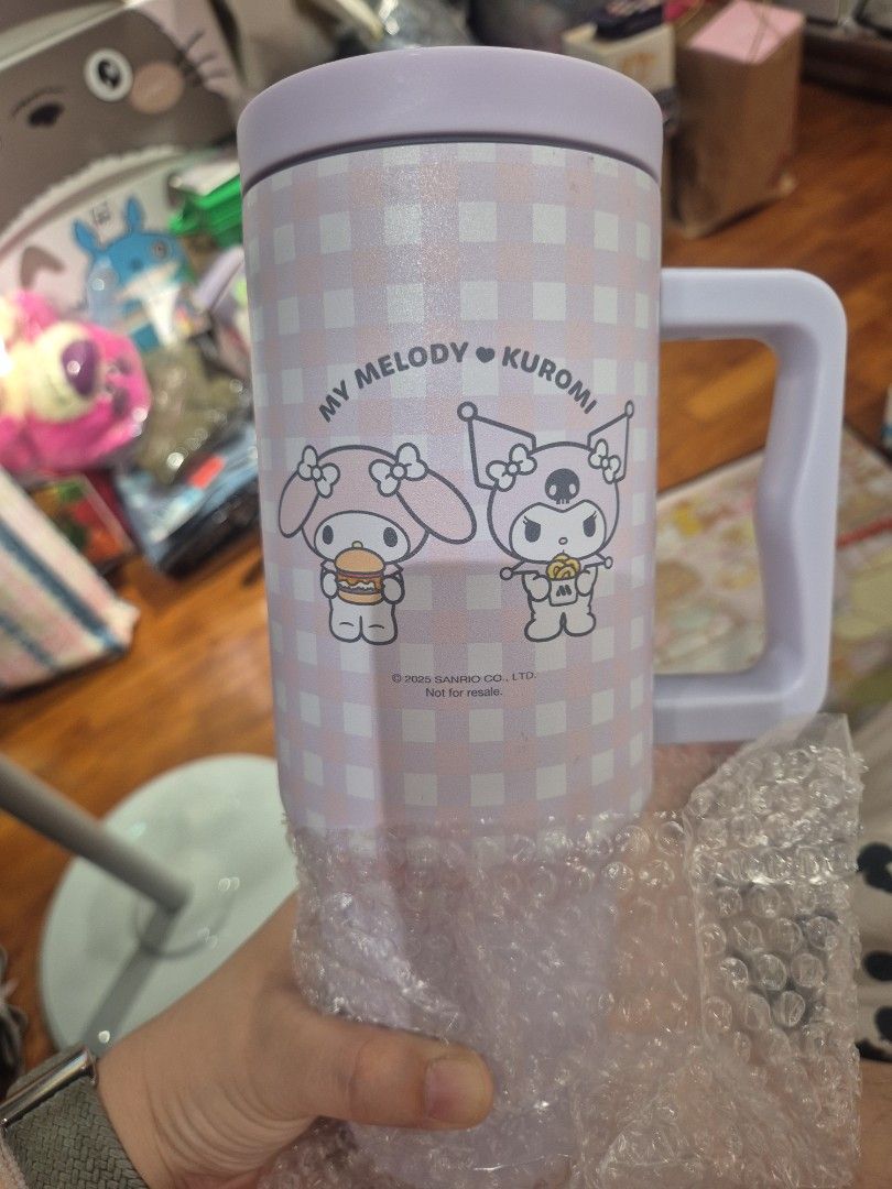 My melody & kuromk mos burger limited edition tumbler, Furniture & Home ...