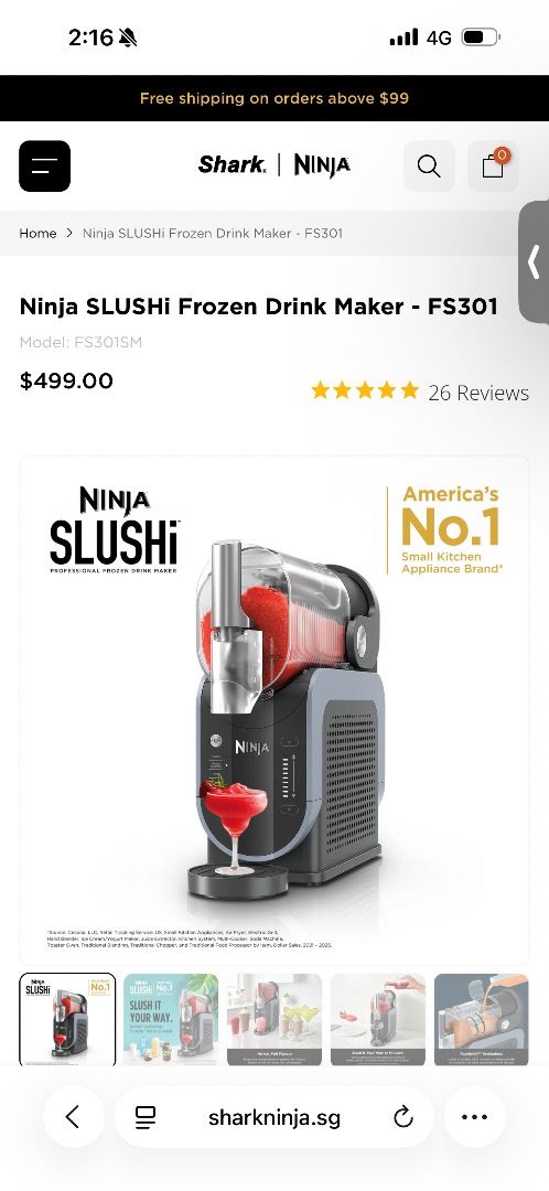 Ninja SLUSHI Frozen Drink Maker - FS301, TV & Home Appliances, Kitchen ...