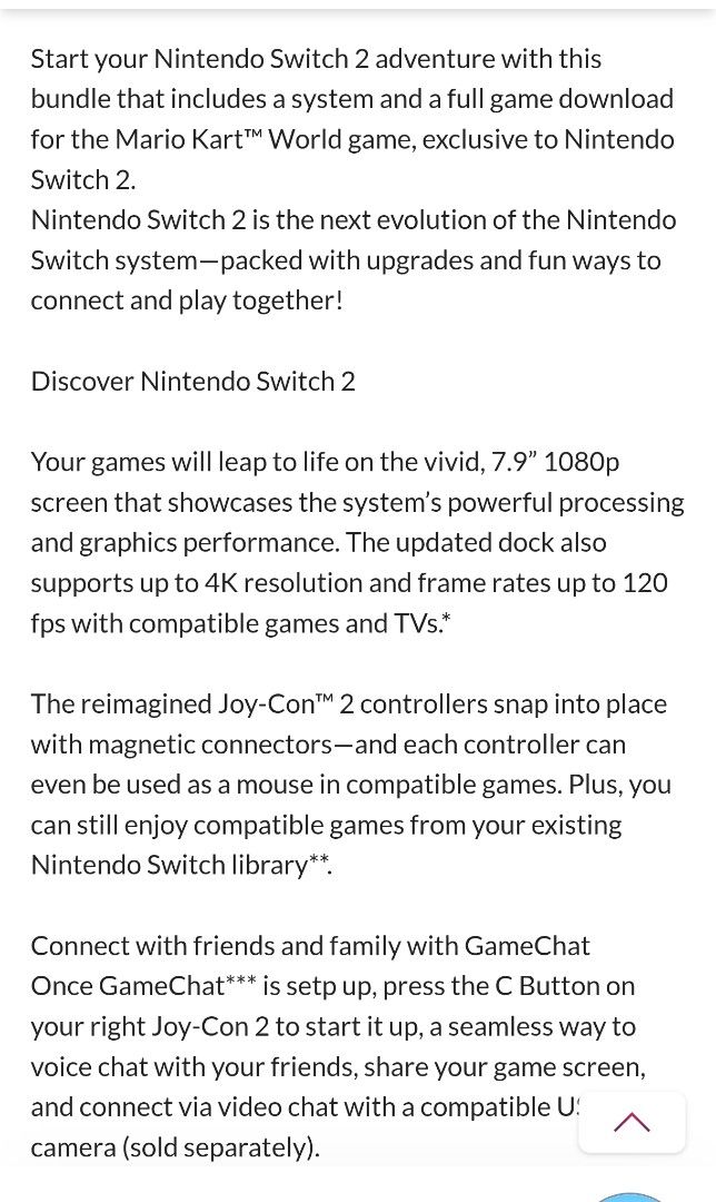 Nintendo Switch 2 - Mario Kart World Bundle, Video Gaming, Video Games ...