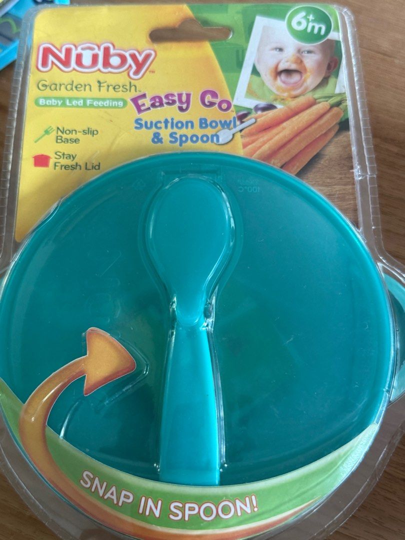 Nuby Garden Fresh Easy Go Suction Bowl & Spoon, Babies & Kids, Nursing ...
