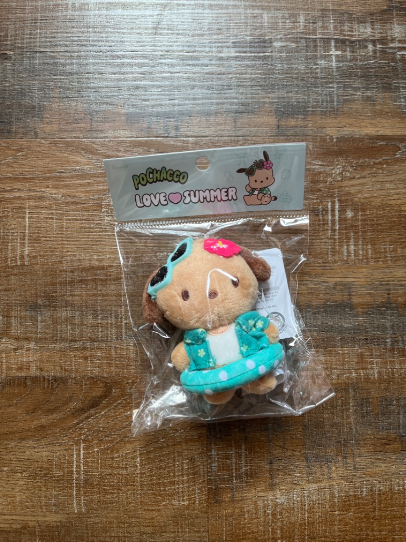 tan pochacco olive young x sanrio plushie keychain, Hobbies & Toys ...