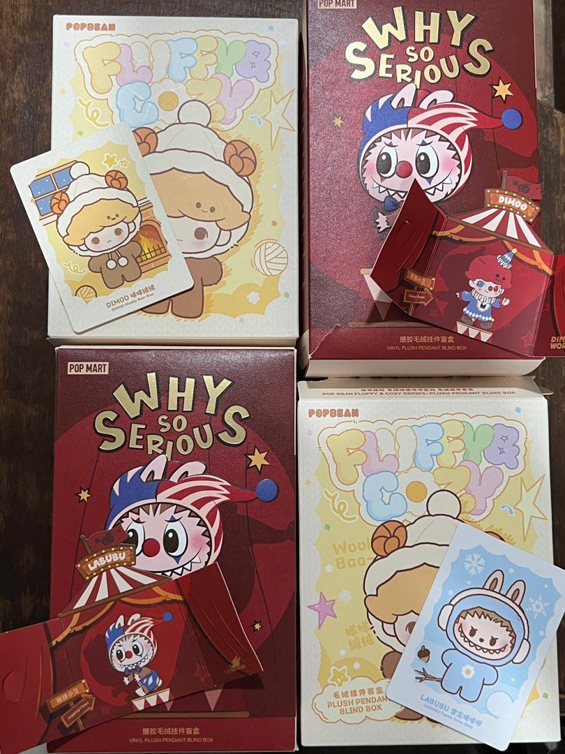 Pop Mart Fluffy Cozy & Why So Serious Blind Box, Hobbies & Toys, Toys ...