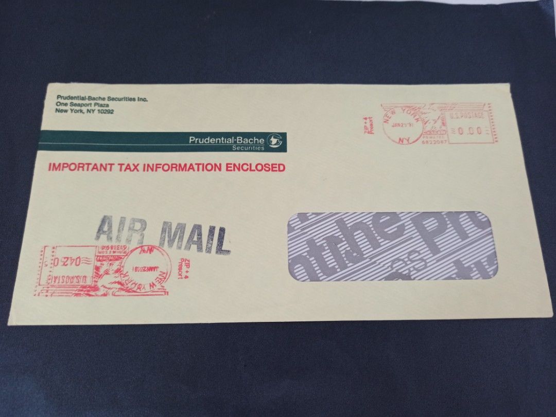 Prudential Bache Securities Envelope, Hobbies & Toys, Stationery ...