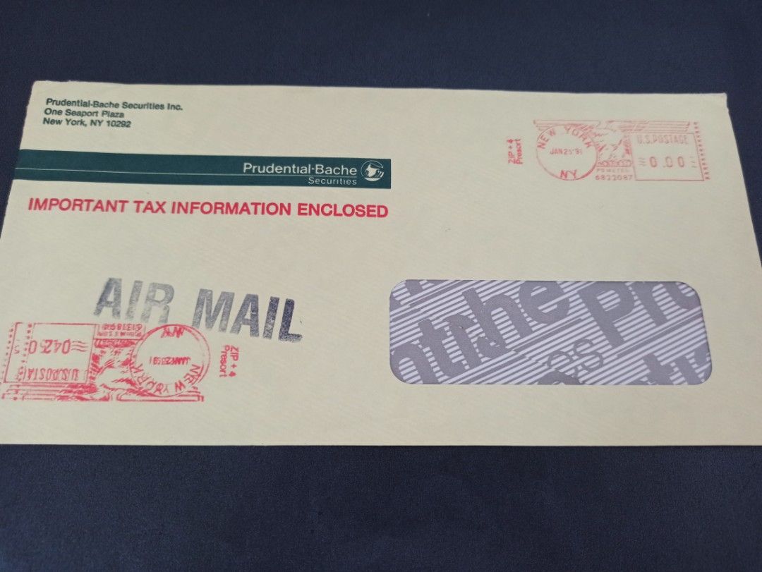 Prudential Bache Securities Envelope, Hobbies & Toys, Stationery ...