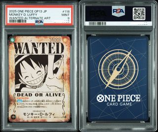 [PSA 10] one piece card game japanese monkey d luffy wanted op13-118 ...