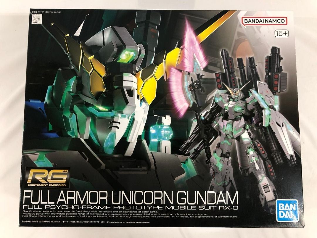 RG Mobile Suit Gundam UC Full Armor Unicorn Gundam 1/144 Scale Pre ...