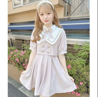 BN Rojita Lace Ruffle Heart Charm Ribbon One-piece jirai kei jiraikei ...