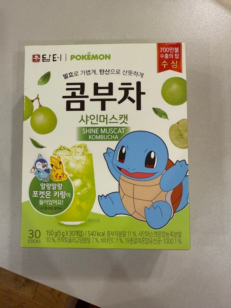 Pokemon Shine Muscat Kombucha - 5g sachets, Health & Nutrition, Health ...
