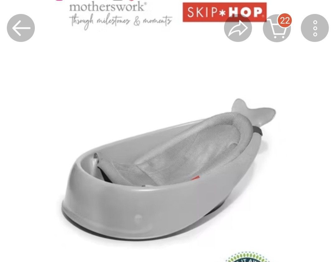 Skip Hop Moby Smart Sling 3-Stage Tub - Grey/White, Babies & Kids ...