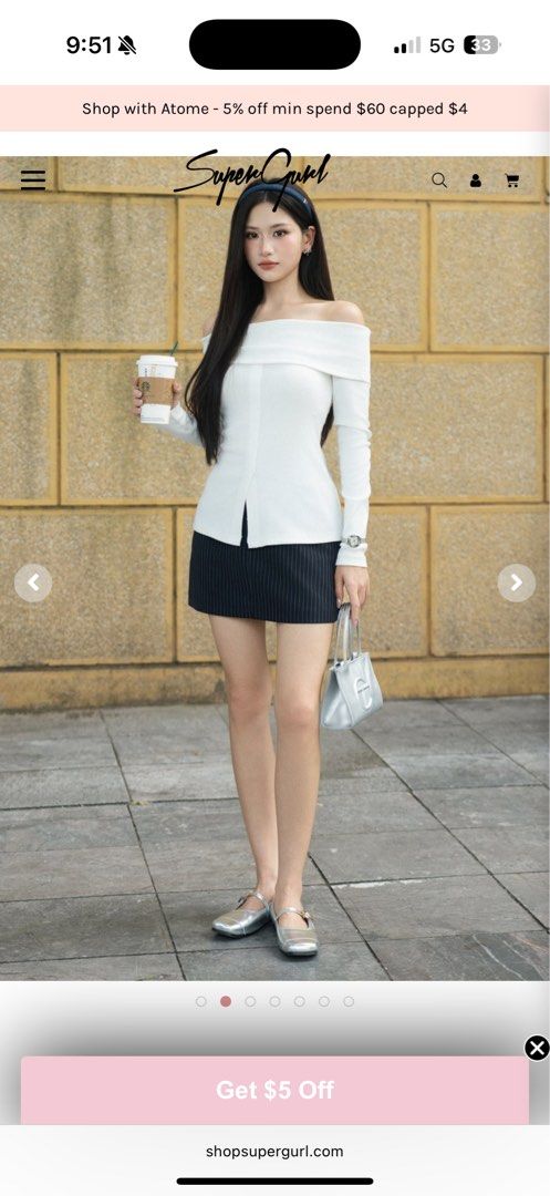 Supergurl Patsy Pinstripe Skorts (Midnight Blue) (S), Women's Fashion ...