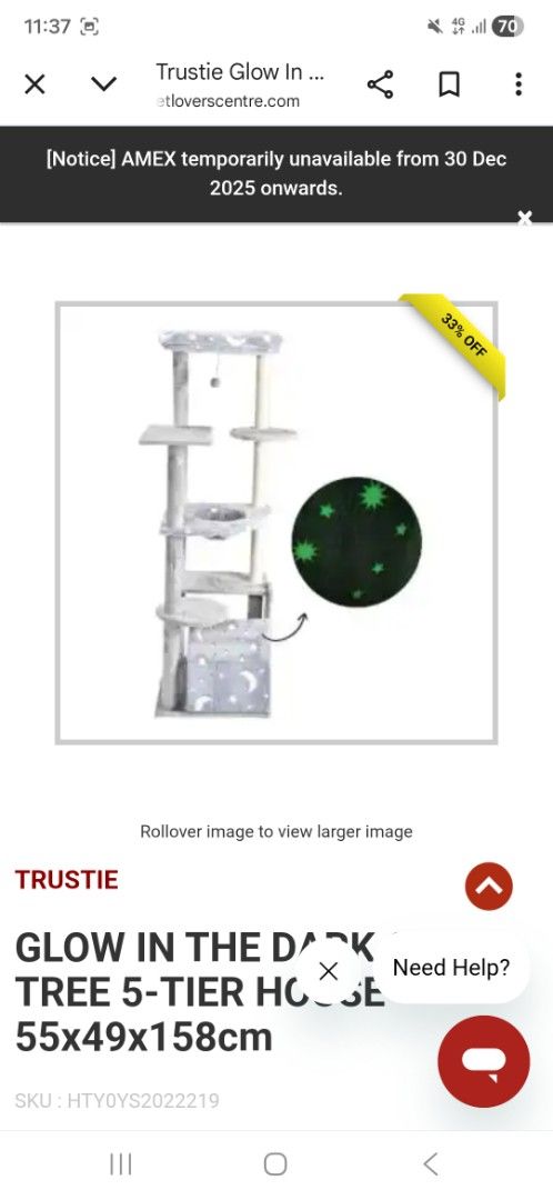 Trustie Glow in the Dark Cat Tree 5-Tier House, Pet Supplies, Homes ...