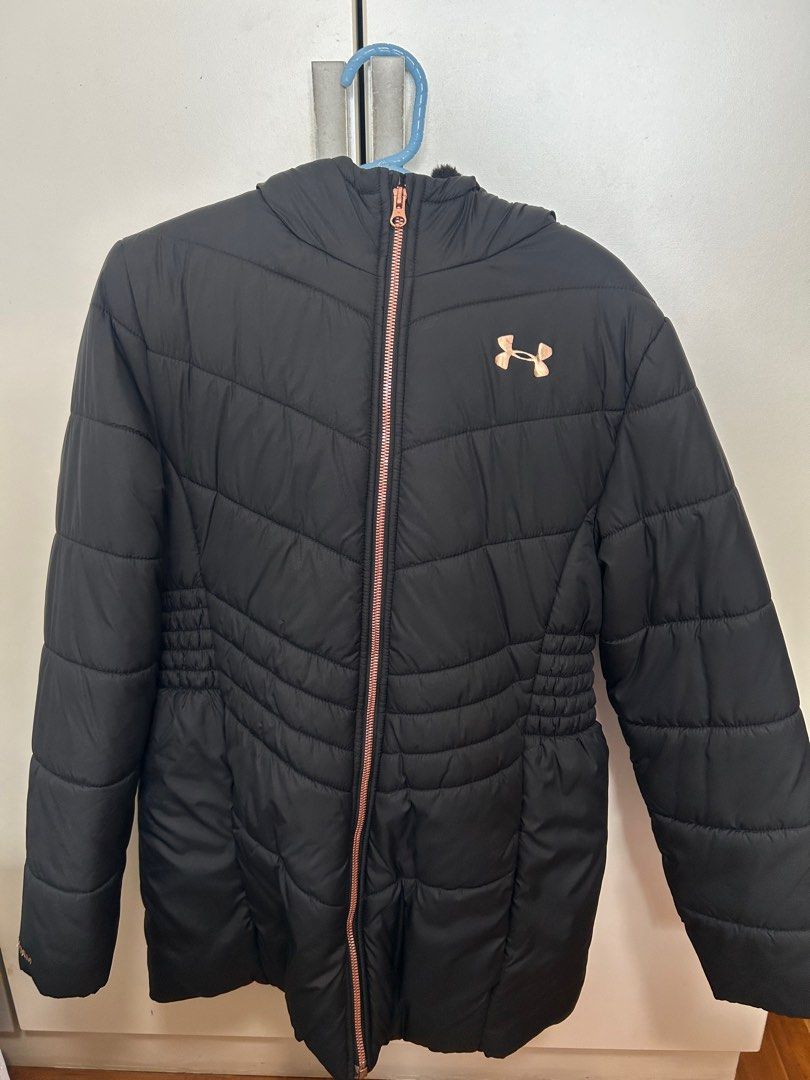 Under Armour Black Puffer Jacket, Women's Fashion, Coats, Jackets and ...