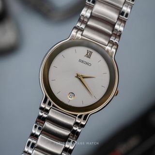 VINTAGE SEIKO QZ BLACK AND GOLD WATCH, Men's Fashion, Watches ...