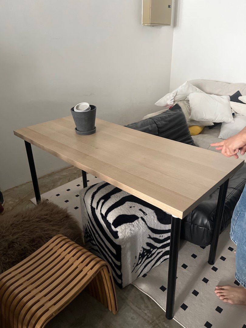 Wooden Table with Black Legs, Furniture & Home Living, Furniture ...