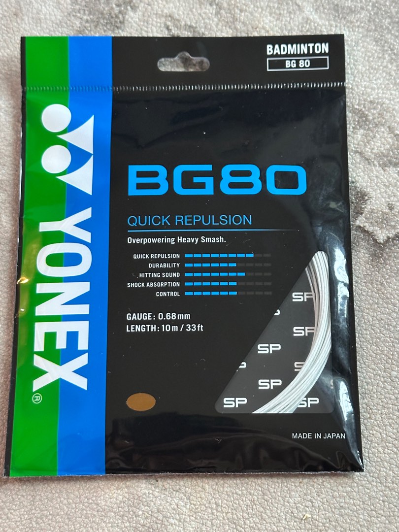 Yonex BG80 Badminton String - White, Sports Equipment, Sports & Games ...