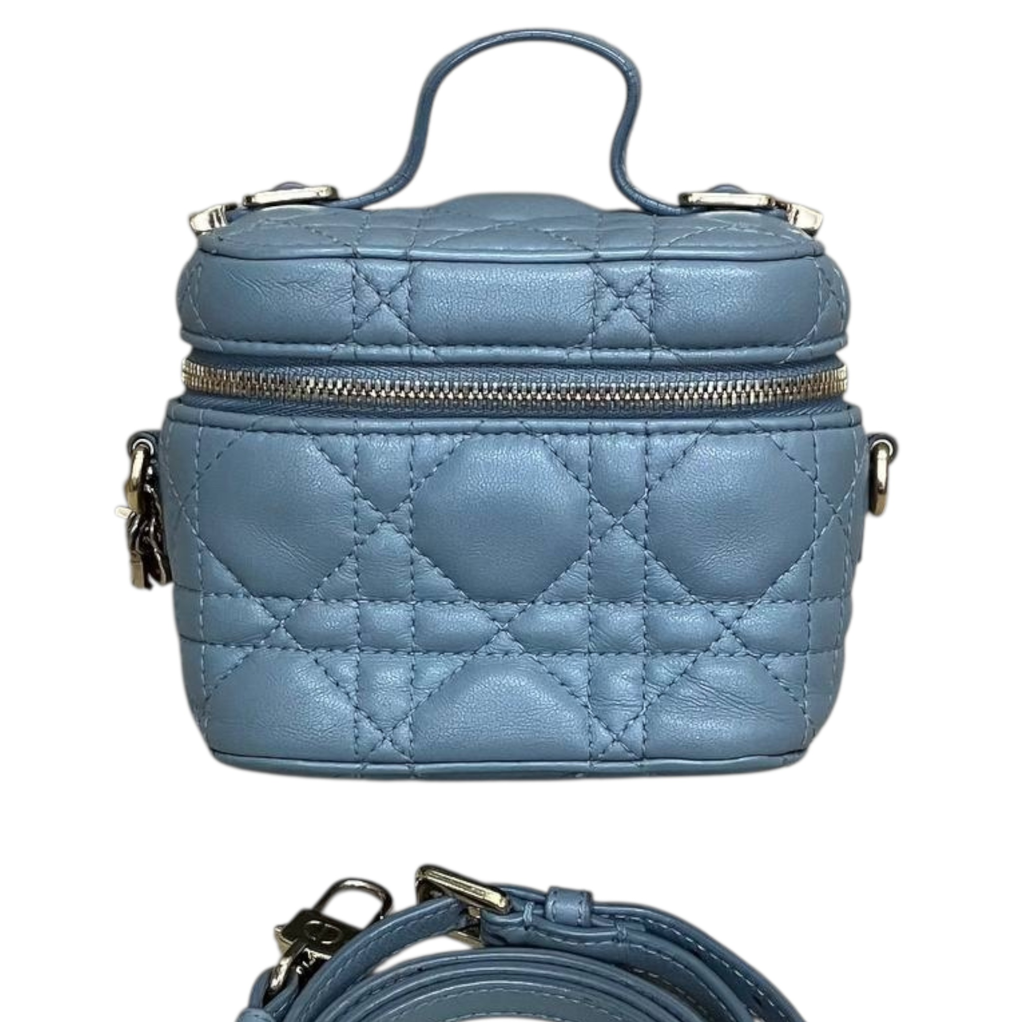 Dior Lady Dior Micro Vanity Box Bag in Cloud Blue GHW (Local Stock ...