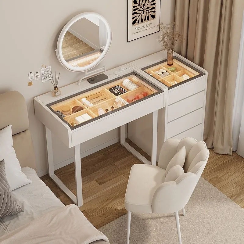 Dressing Table Small apartment Narrow solid wood dressing table 3C ...