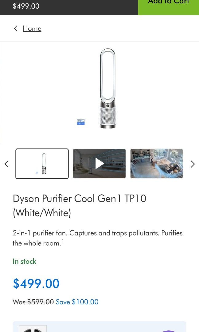 Dyson Purifier Cool Gen1 T10- Brand New, TV & Home Appliances, Air ...