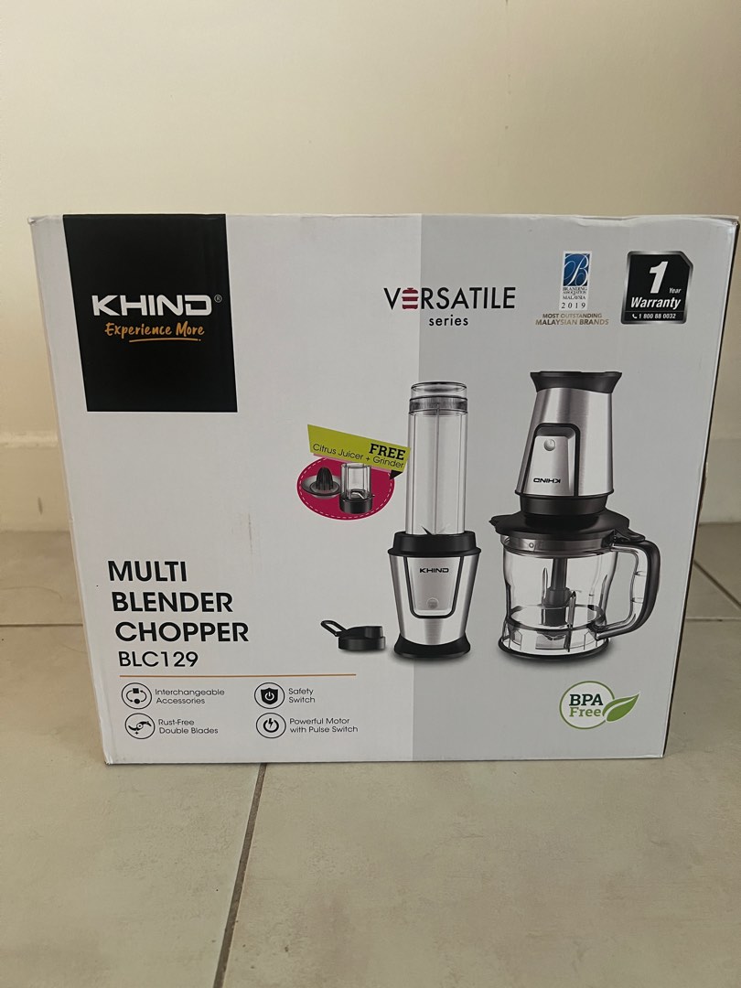 Khind Multi Blender Chopper BLC129, TV & Home Appliances, Kitchen ...
