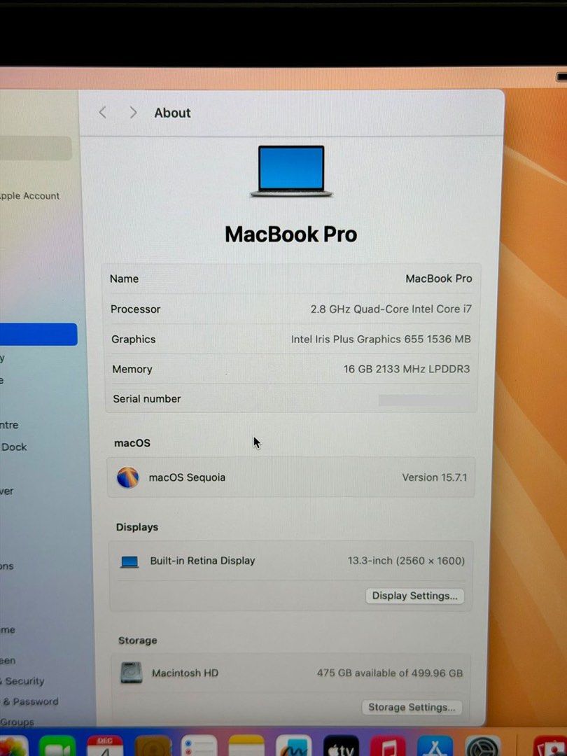 MacBook Pro 2019 Core i7/16+512GB–TouchBar–High Spec–Good Battery ...