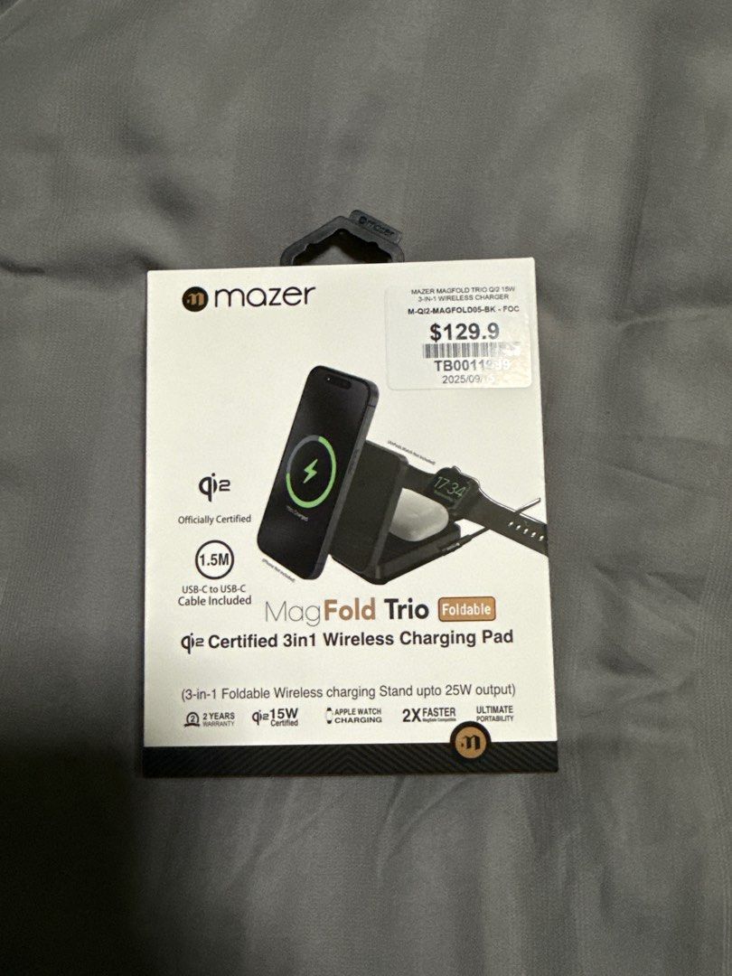 Mazer MagFold Trio 3-in-1 Wireless QI2 Charging Pad, Mobile Phones ...