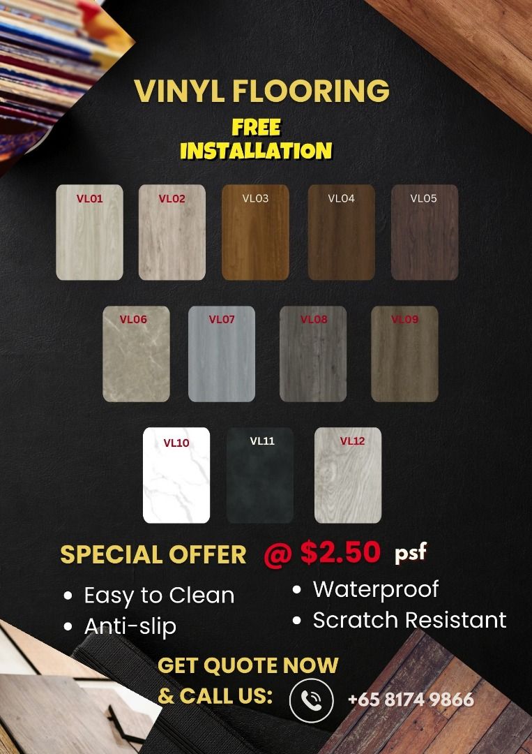 Premium Vinyl Flooring I HDB, BTO , Office & Villas Vinyl I Free ...