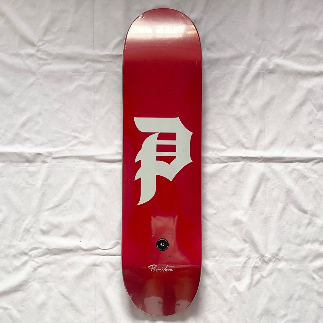 Primitive “Red Core” 8.0” x 31.75” Skateboard Deck, Sports Equipment ...