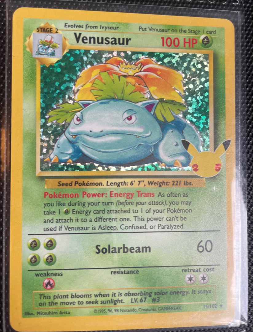 PTCG English Pokemon Card Venesaur 15/102 Celebrations 25th Anniversary ...