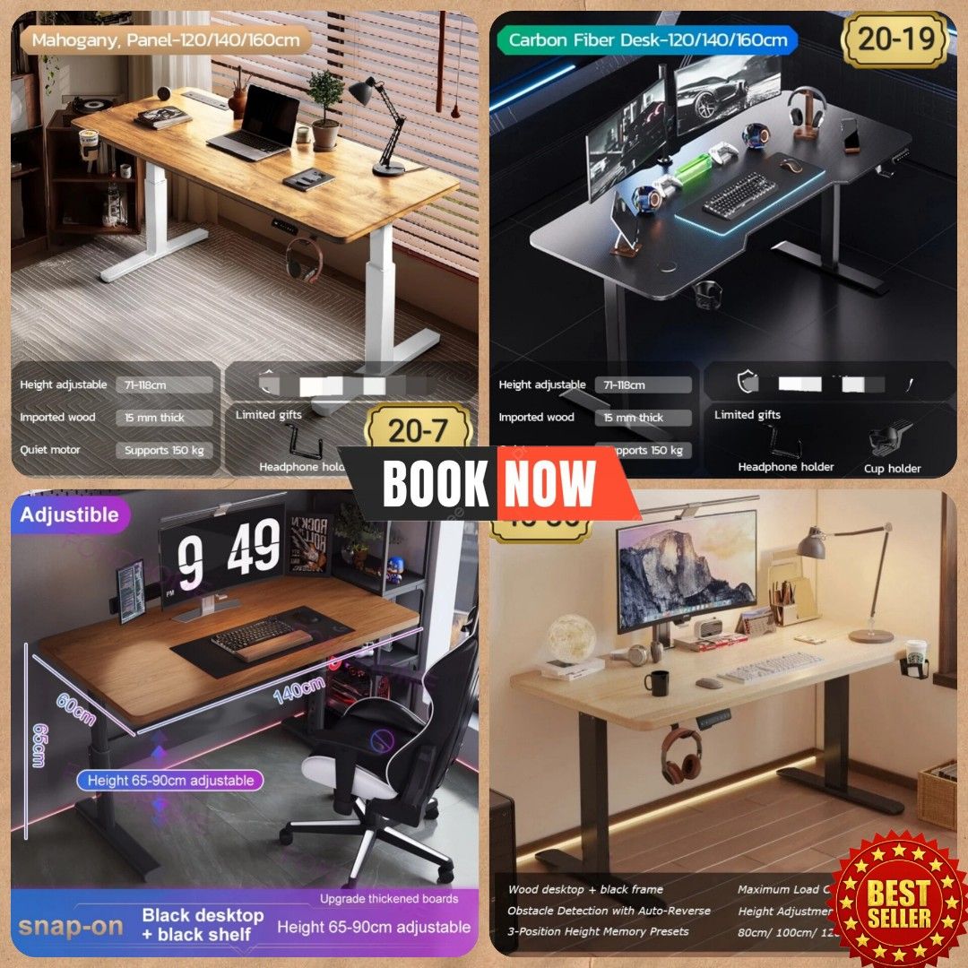 Smart Electric Standing Desk | Computer Table | Office Desk | Height Adjustable Ergonomic Table ...