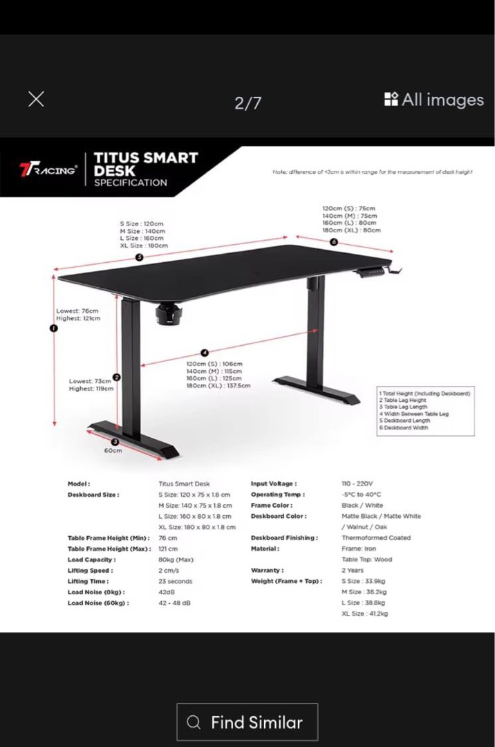 T-RACING Titus Smart Desk - Black, Furniture & Home Living, Furniture ...