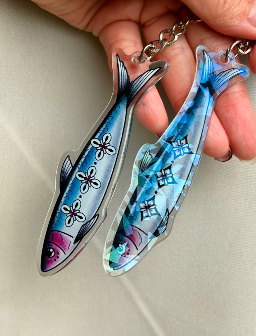 Acrylic Sardine Keychains, Hobbies & Toys, Stationery & Craft, Handmade ...