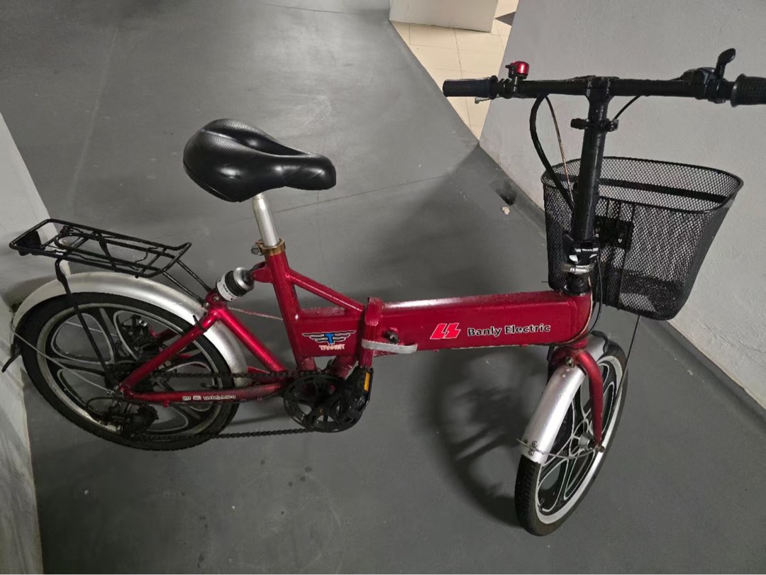 Banly Folding Bicycle- Red, Sports Equipment, Bicycles & Parts ...