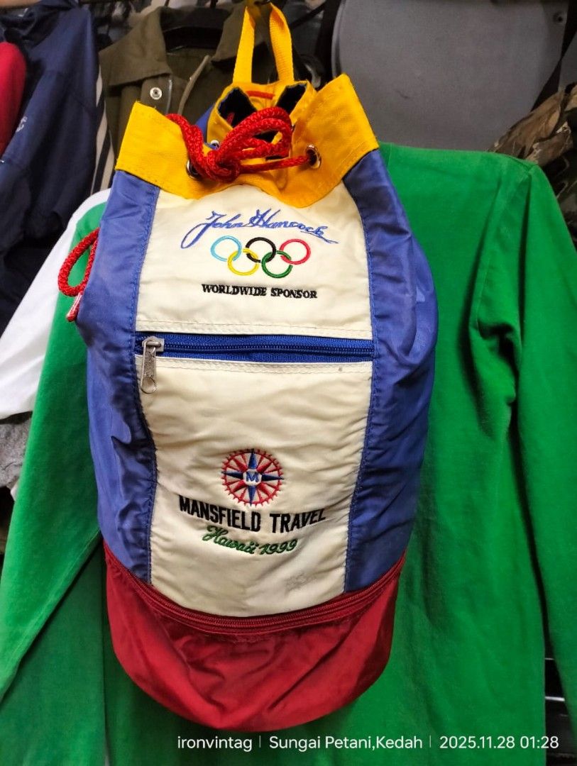Vintage Olympic John Hancock Mansfield Travel Backpack, Men's Fashion ...