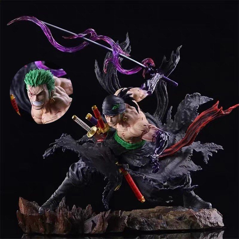 🔥25cm Zoro Bloodied Duo-Head GK Figure | One Piece Roronoa Zoro Scene ...
