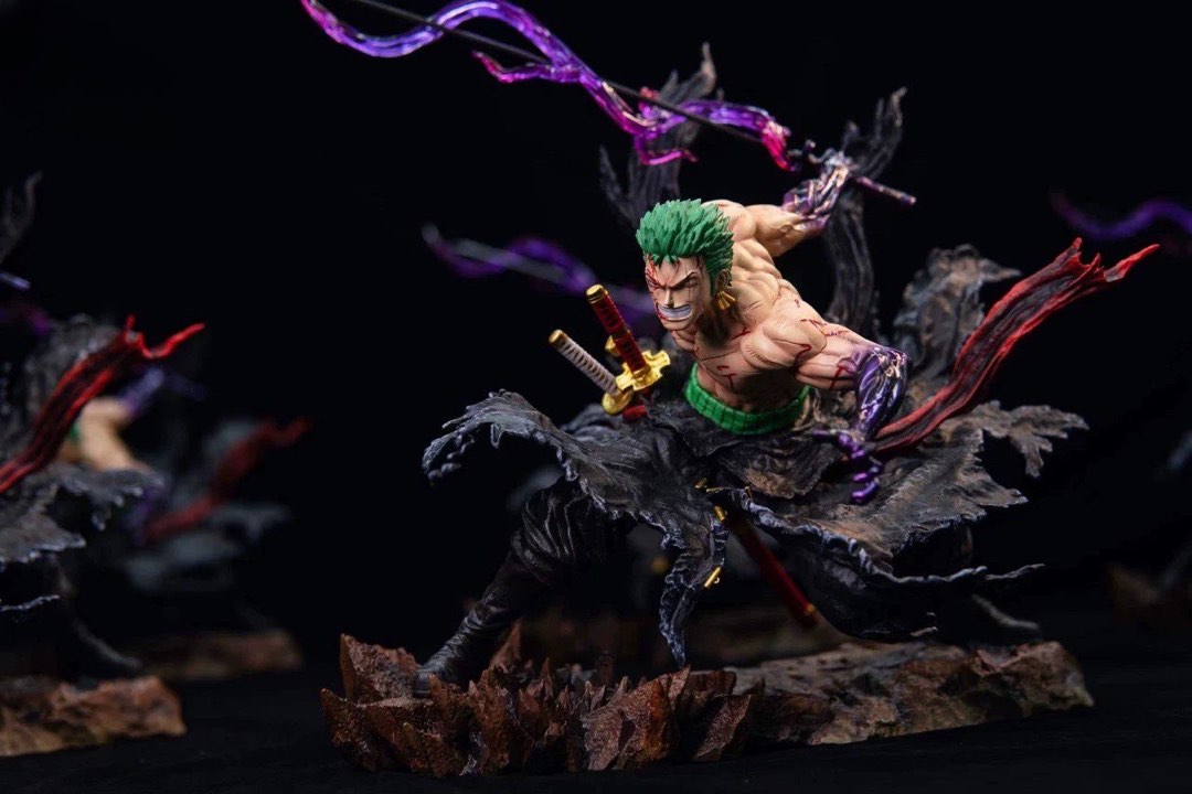 🔥25cm Zoro Bloodied Duo-Head GK Figure | One Piece Roronoa Zoro Scene ...