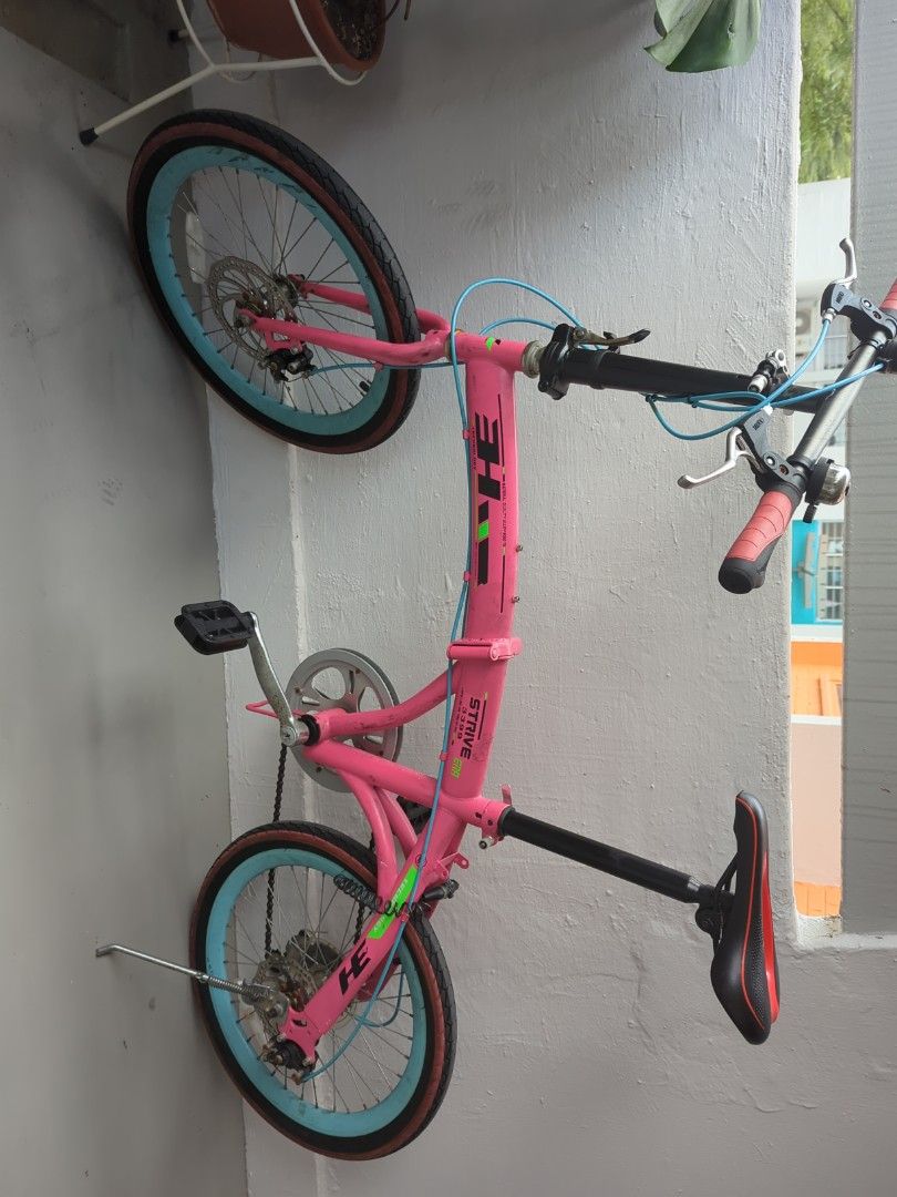 3H Strive Folding Bike - Pink, Sports Equipment, Bicycles & Parts ...