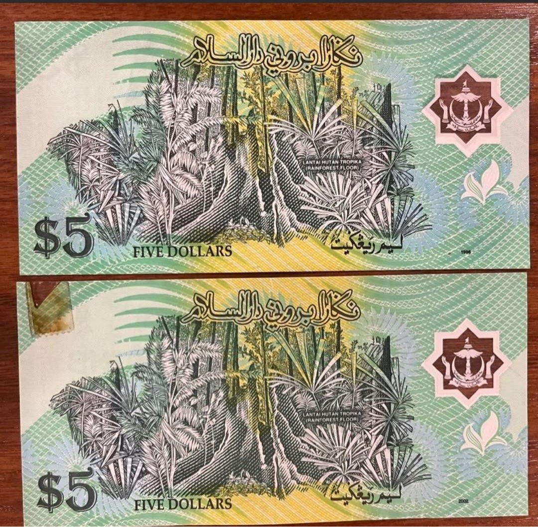 🇧🇳 Negara Brunei Darussalam 5 Dollars Bank Notes (Brunei Currency Board ...