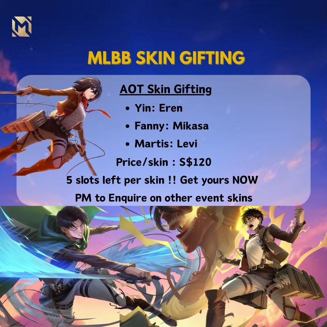 [AOT SKIN GIFTING] | Mobile Legends Skin | Mobile Legends Diamonds ...