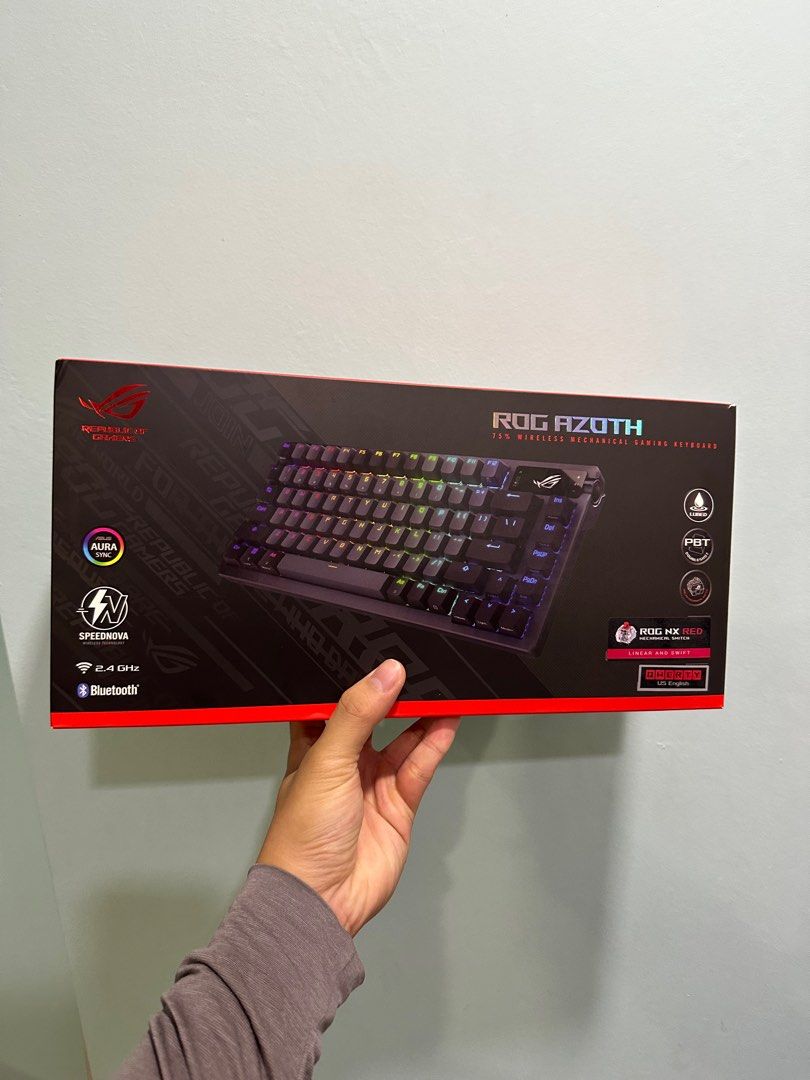 ASUS ROG Azoth 75% Wireless Hotswappable Mechanical Keyboard, Computers ...