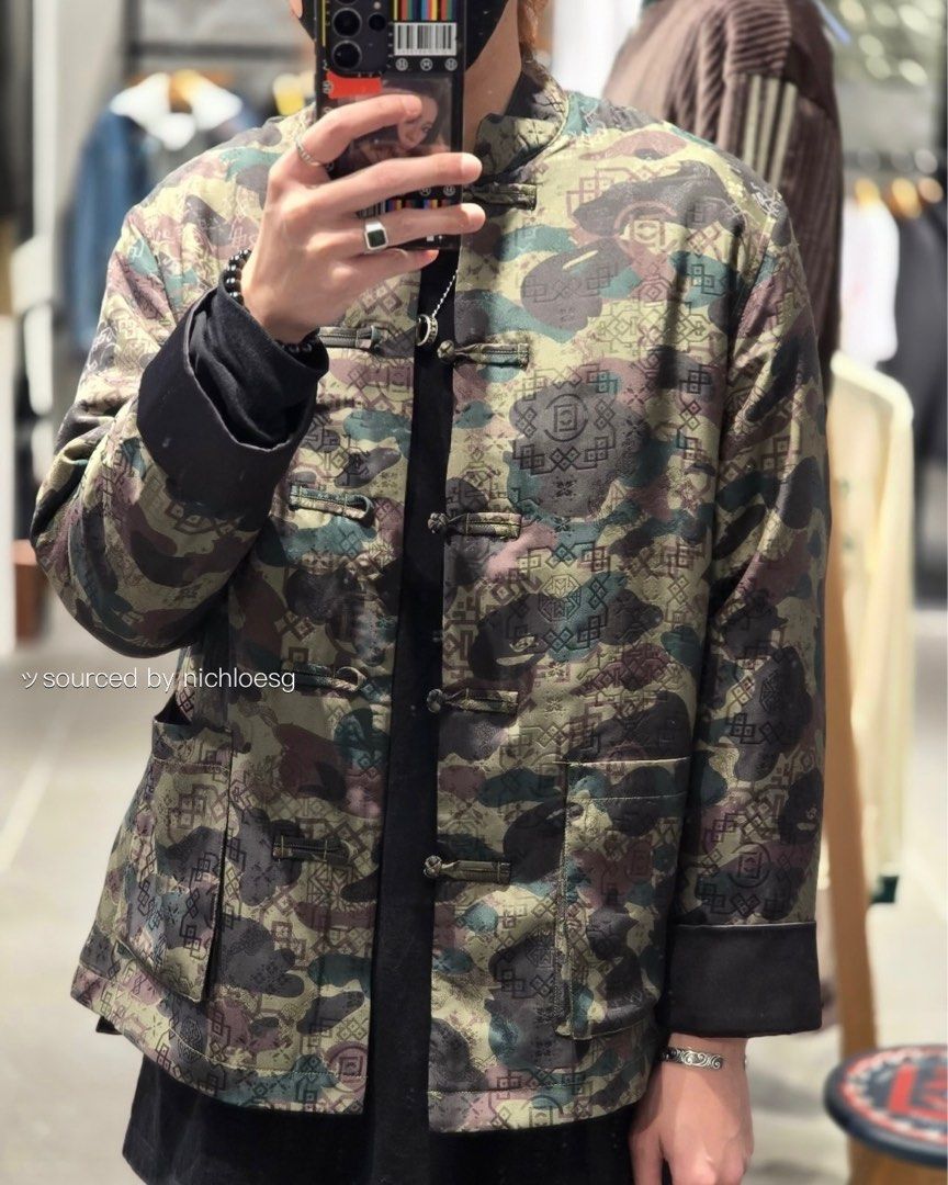 BAPE X CLOT CHINESE SILK PADDED JACKET, Men's Fashion, Tops & Sets ...