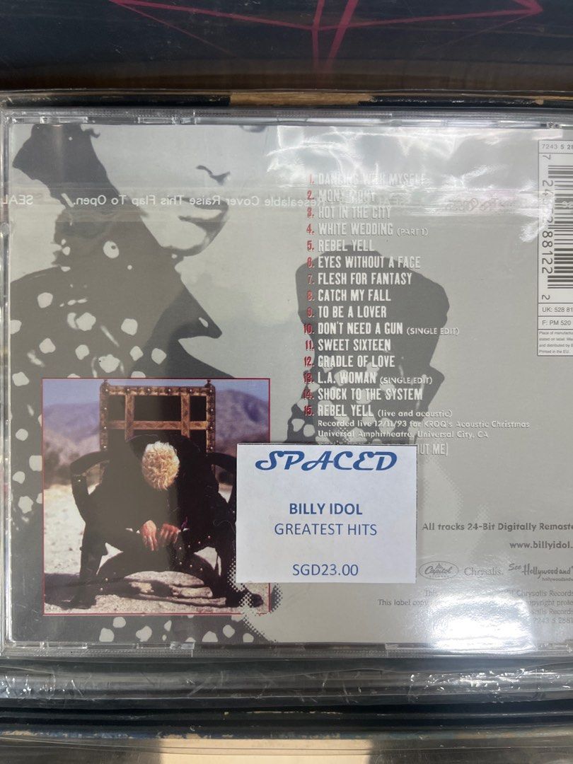 Billy Idol - Greatest Hits (Rock, 2001), Hobbies & Toys, Music & Media ...