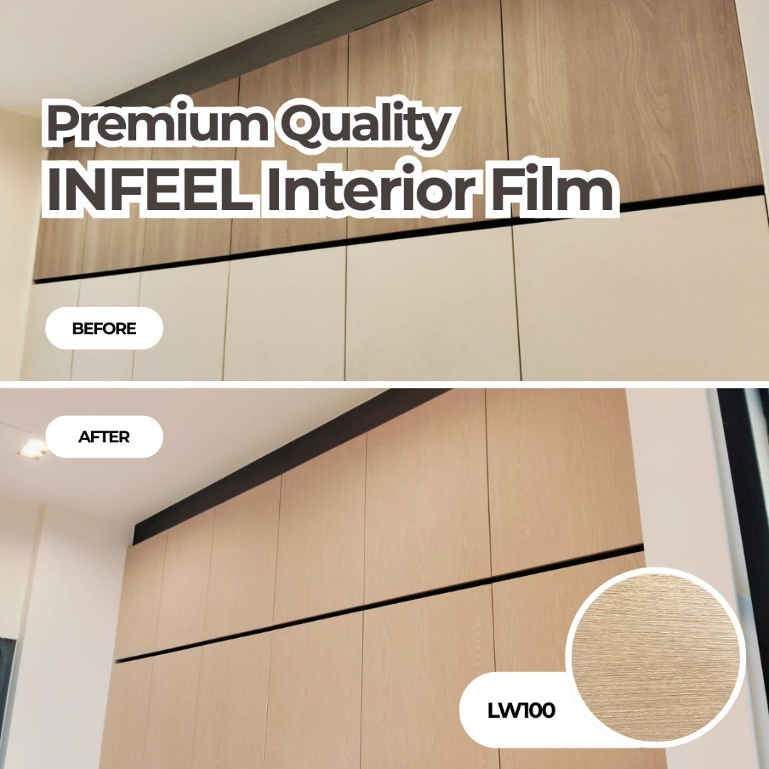 cabinet wrap laminate wood texture grain LW100 INFEEL PREMIUM INTERIOR FILM DIY HOME, Furniture ...