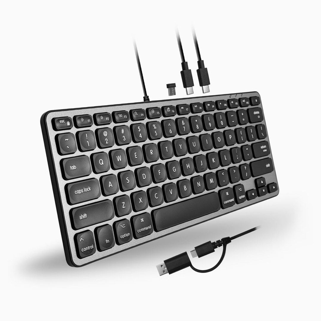 Macally Compact USB Wired Keyboard for Mac and PC, Computers & Tech ...
