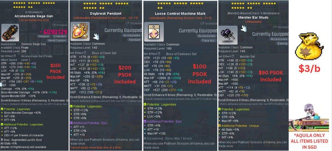 Maplestory Aquila equip (Maplesea), Video Gaming, Gaming Accessories ...